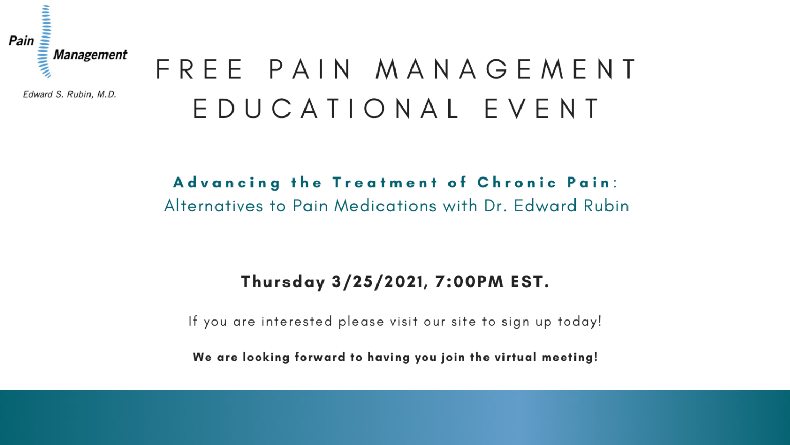 Free Pain Management Educational Event - Dr. Ed Rubin, MD | Long Island ...